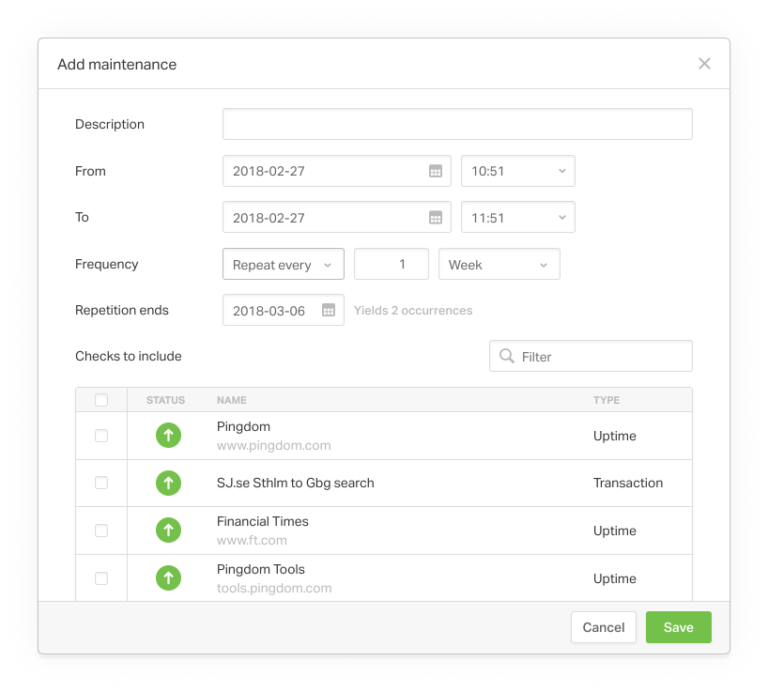 Now You Can Set Up Recurring Maintenance Windows - Pingdom